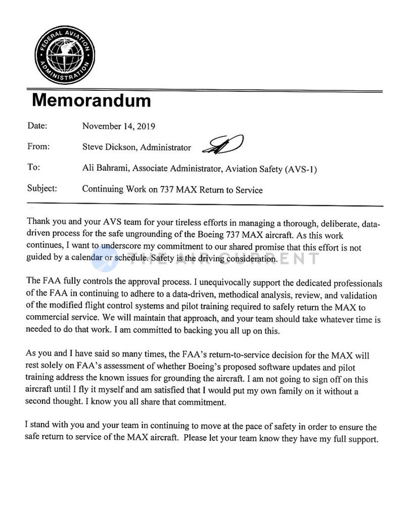 FAA pushes back on "pressure" to return Boeing 737 Max to service - The ...