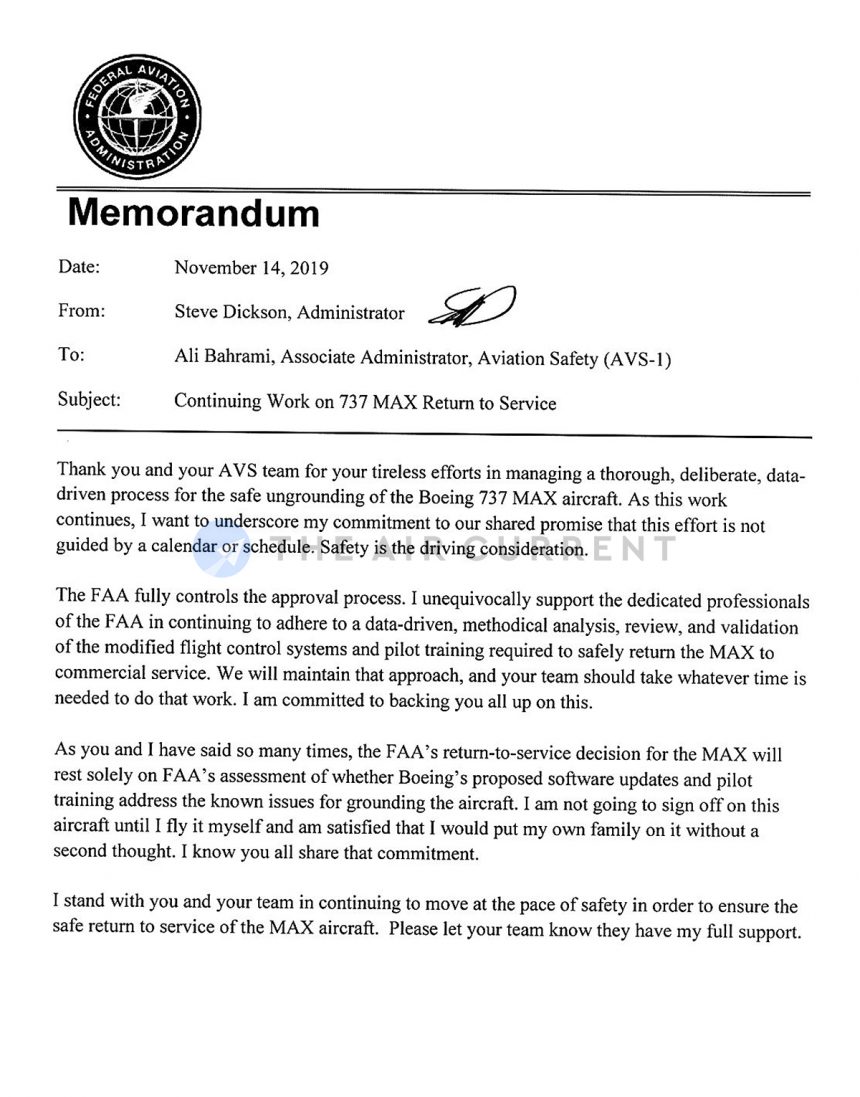 FAA pushes back on "pressure" to return Boeing 737 Max to service - The ...